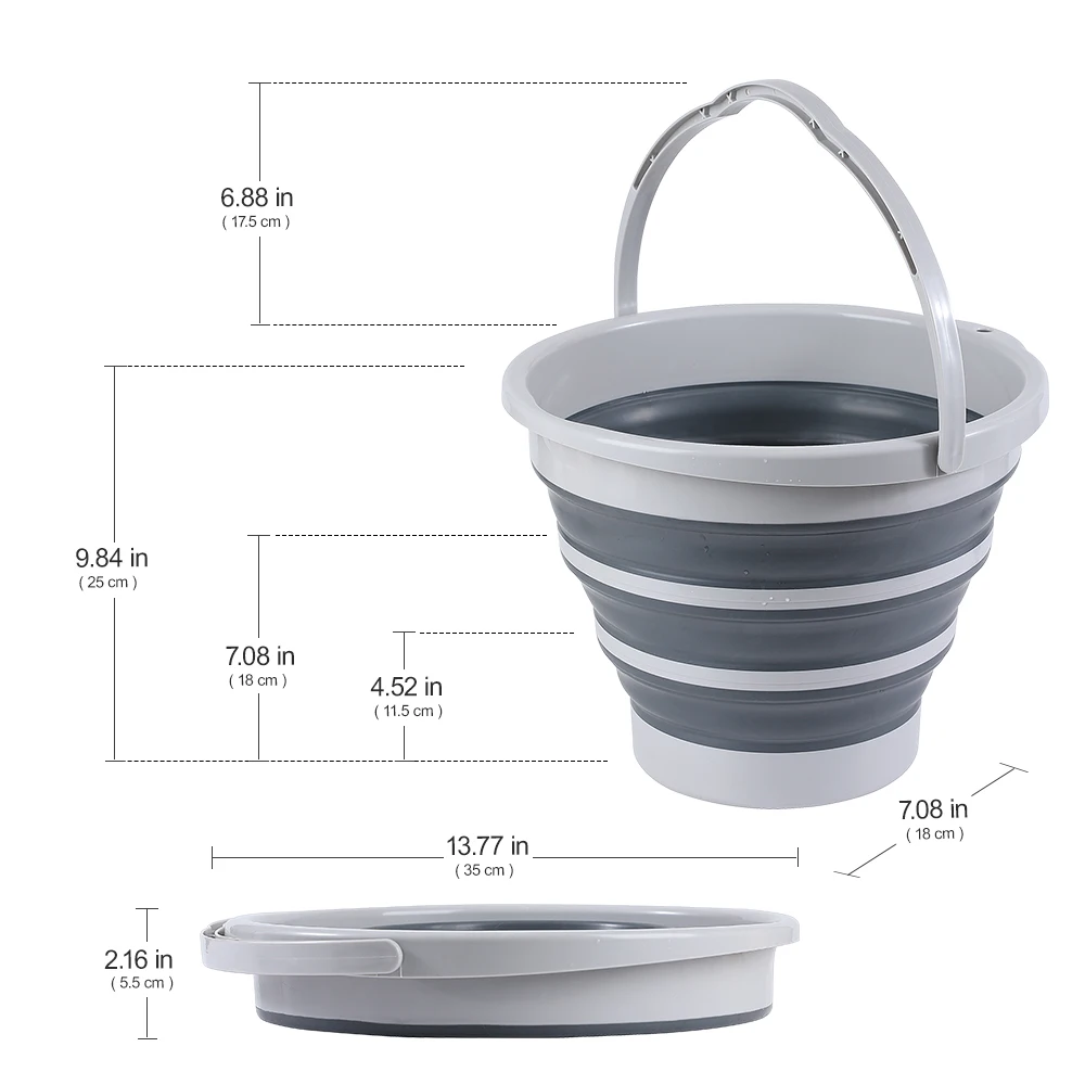 Foldable 10l 15l 20l Silicone Washing Collapsible Mop Bucket Outdoor Fishing Camping Beach 20 ...