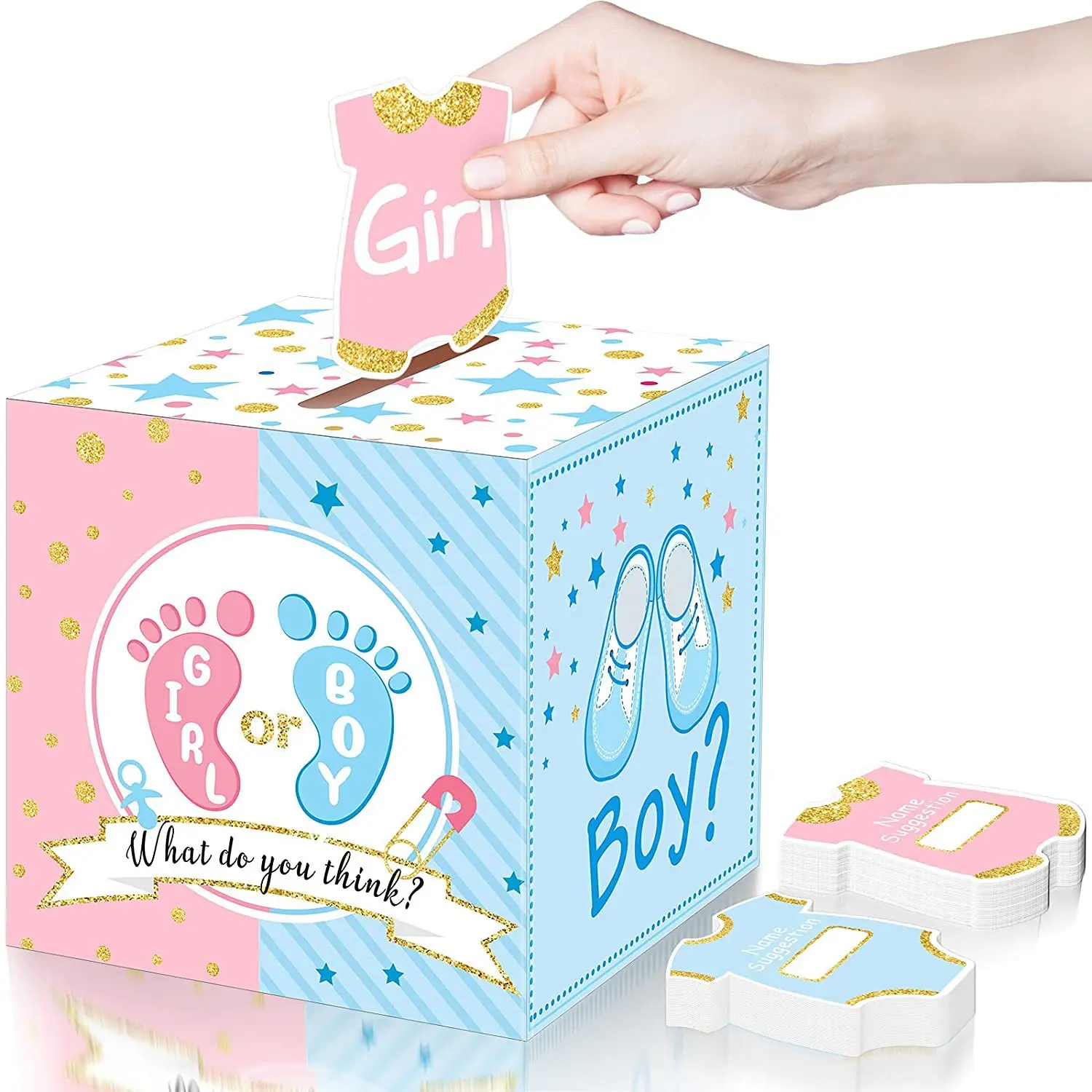 Baby Gender Reveal Display Ballot Box Baby Shower Party Decoration ...