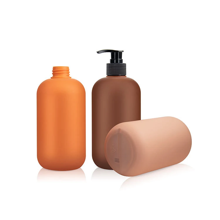 Custom Orange Color Shampoo Bottle 500ml 800ml 1000ml HDPE Lotion Pump ...