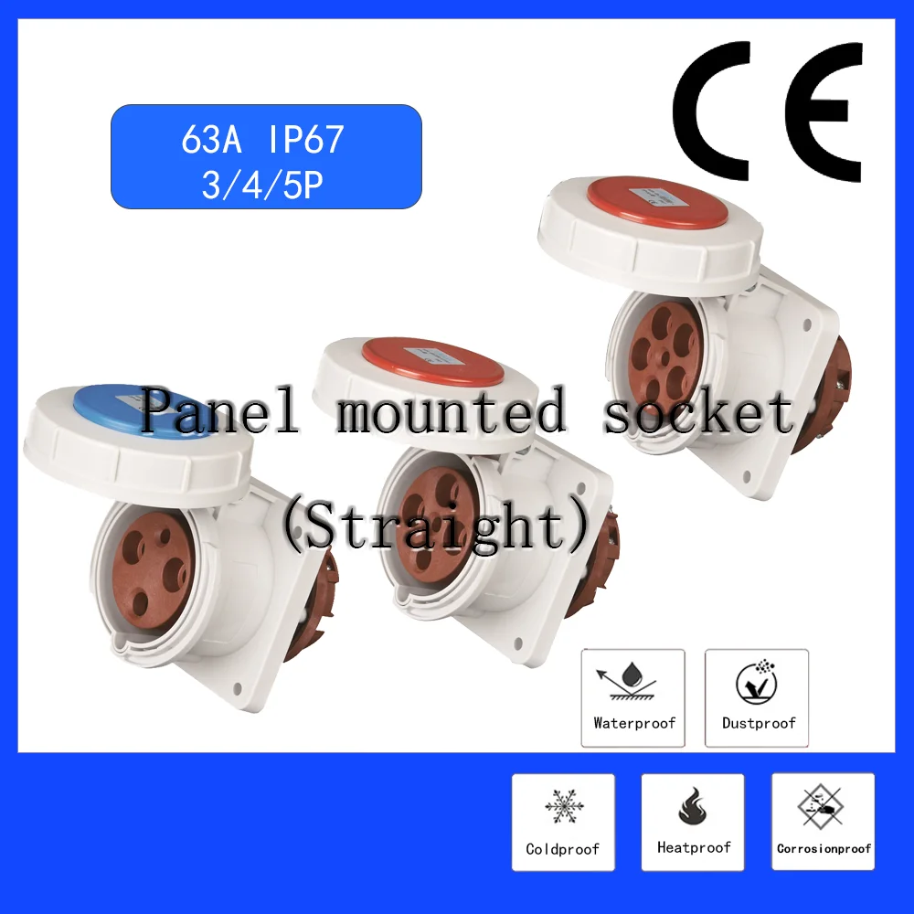 Manufacturer's Price 3pin Waterproof Straight 63a Ip67 3p+e+n ...