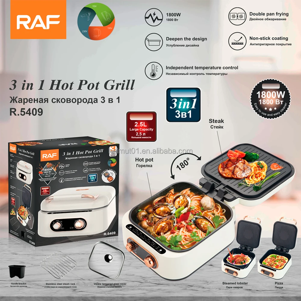 Multifunctional Hot Electric Cooking Pot - 1800W Non-Stick Skillet for ...
