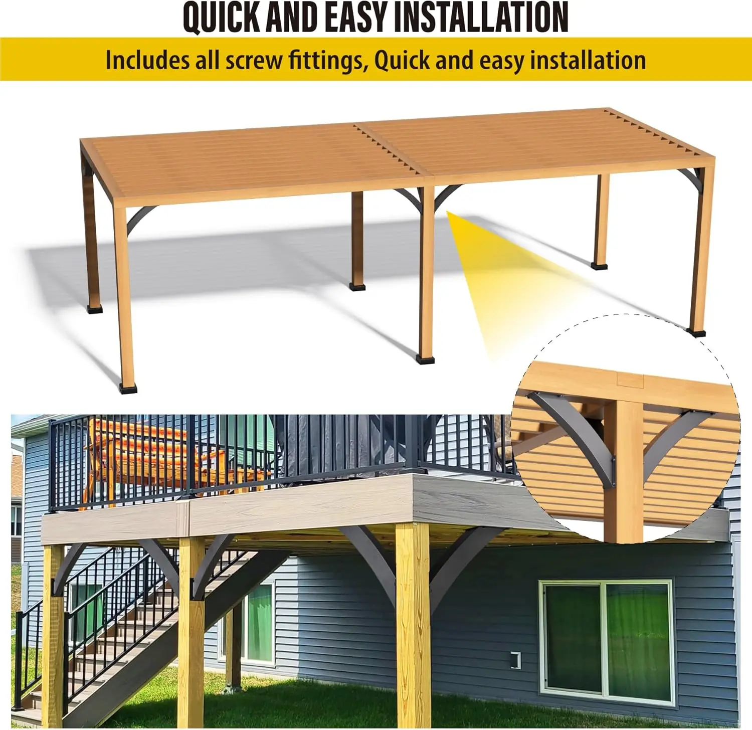 Pergola Kit Heavy Duty Connector Brace Bracket Kit for Pergolas for for ...