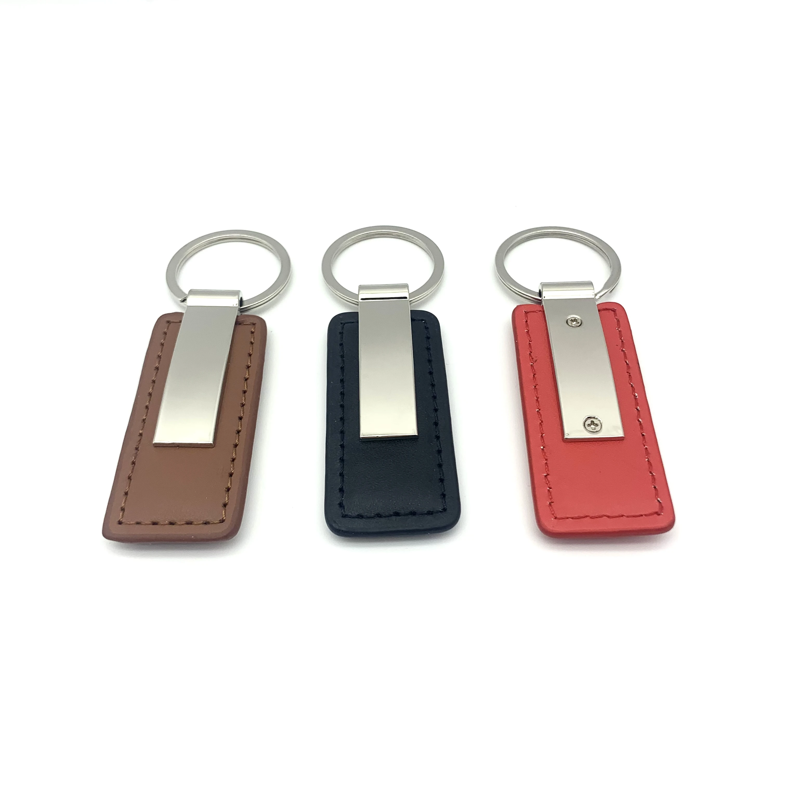 Wholesale New Design Metal And Pu Leather Keychain Custom Logo Blanks ...