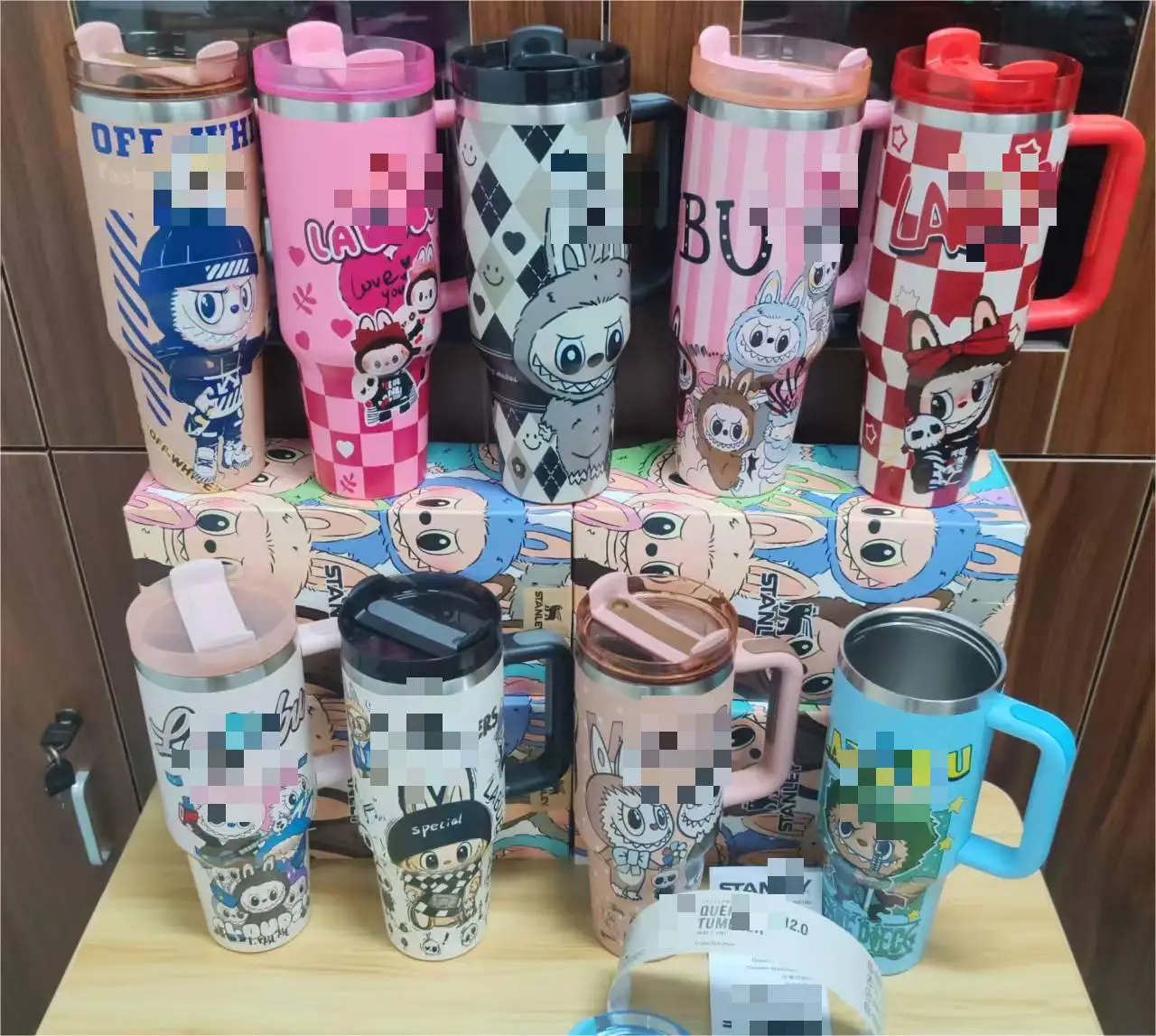 Factory Custom Design Full Print Labubu Cups with Gifts Boxs Stainless ...