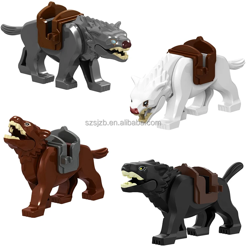 Medieval Military Cavalry Wolf Animals Building Blocks Parts Knight ...