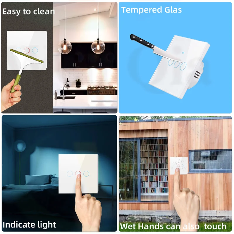 Tuya Wifi 433mhz Smart Wall Light Switch For Alexa & Google Home