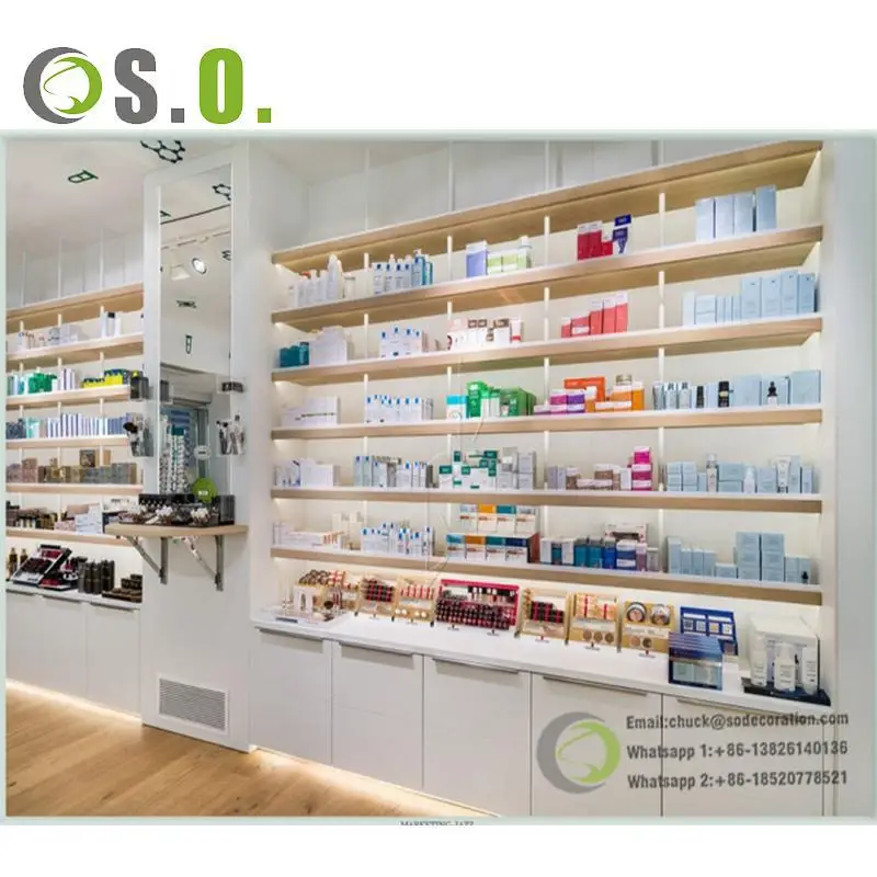 Customized Retail Pharmacy Store Interior Design Showcase Display ...