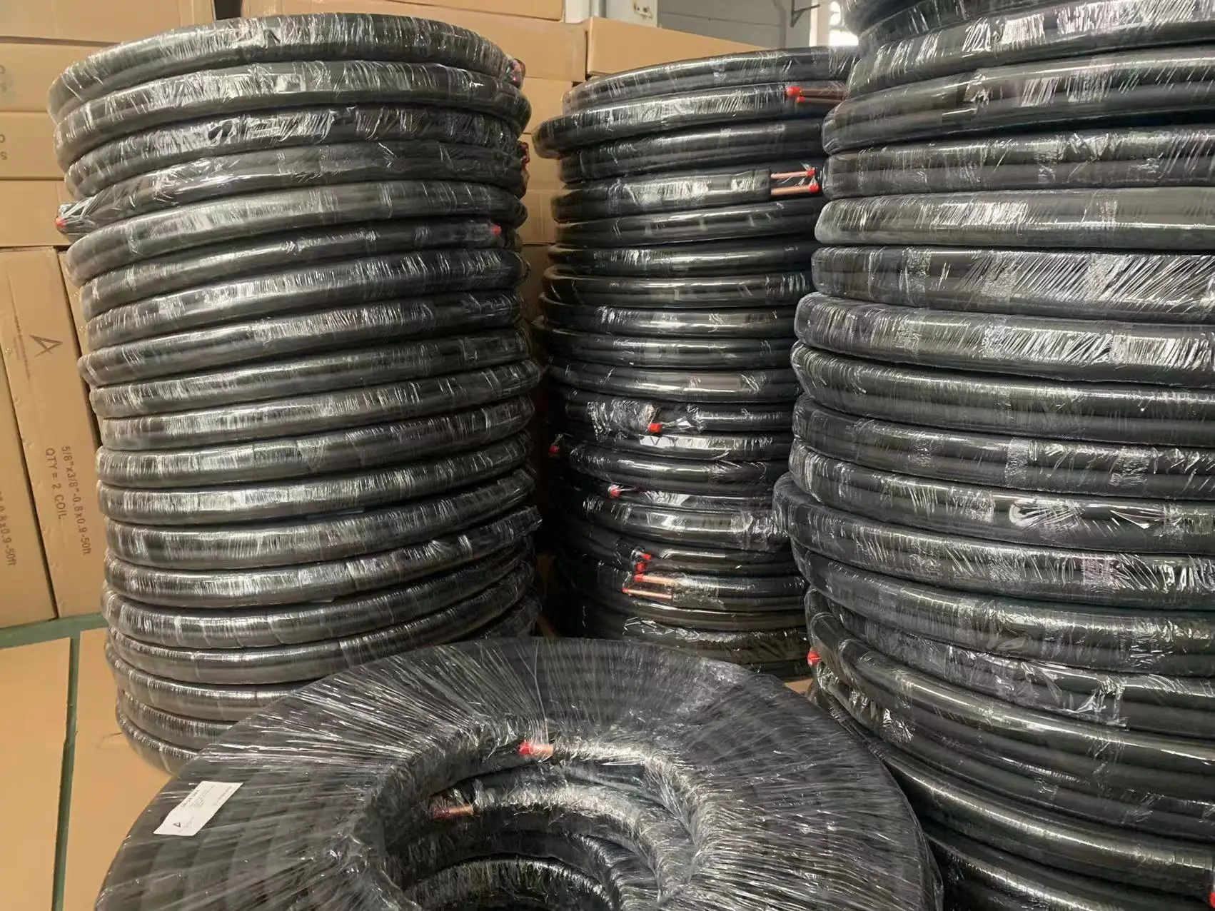 50 Ft. Black Rubber Copper Coil Line Set For Mini Split Air Conditioner ...