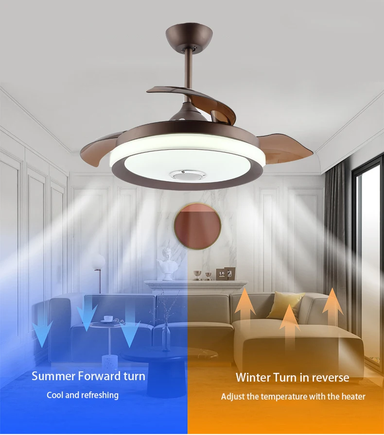 Invisible Ceiling Fan With Light Inverter Living Room Modern Simple ...
