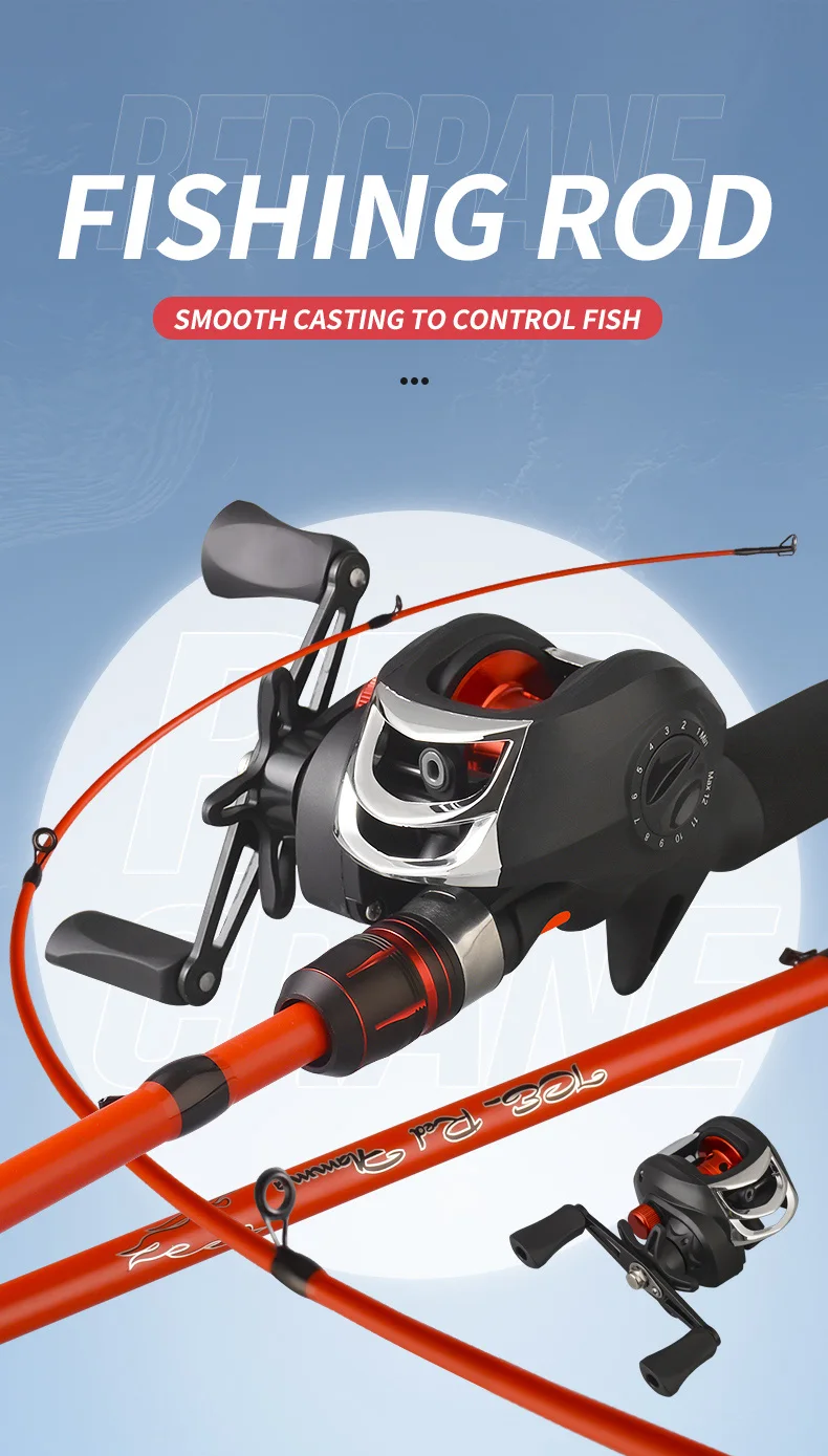 1.8m, 2.1m Full Kit Fishing Rod and Reel Combo - Carbon Fiber