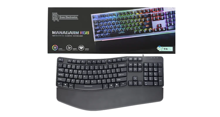 Ergonomic Split Keyboard Security Encryption Membrane Touch English ...