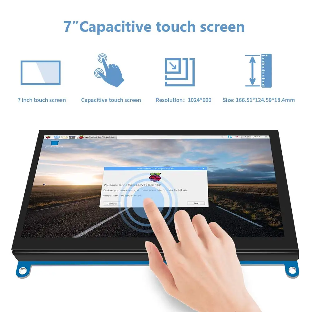 Portable 1024x600 Ultra Hd Display 7 Inch Tft Lcd Touch Screen Panel ...