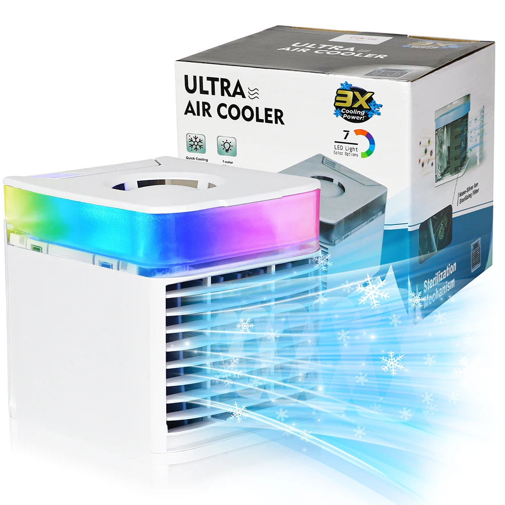 Portable Ac Desktop Air Conditioner With 7 Colors Led Lights Mini Air ...
