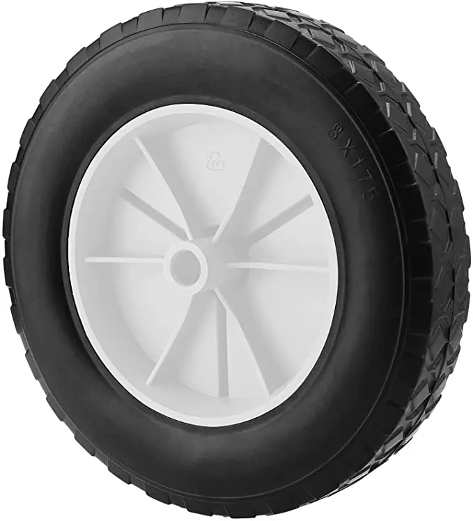 8 Inch solid rubber wheel flat free wheel semi-hollow wheel rubber ...