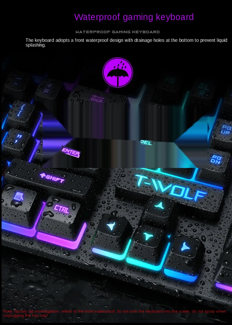 USB Wired Mechanical Gaming Keyboard - 104 Keys LED Backlit Rainbow ...