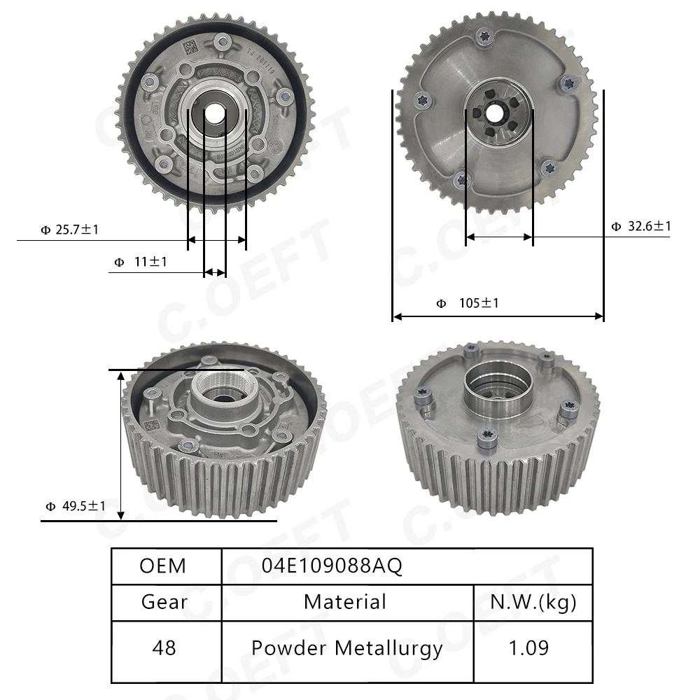 04e109088aq Intake Camshaft Adjuster For Vw Skoda Seat 1.2t 1.4t 1.6l ...