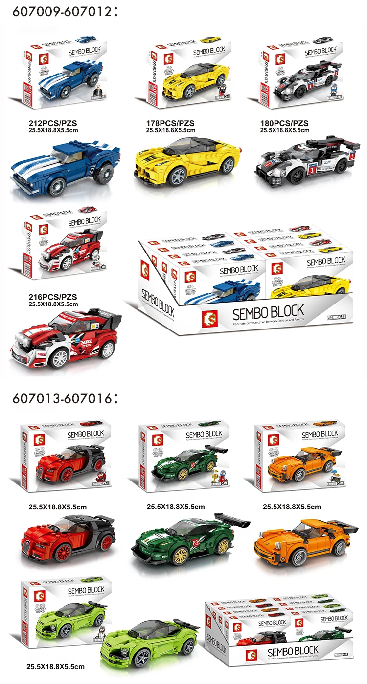 Sembo Blocks Super Race Car Model Building Bricks Famous Vehicle ...