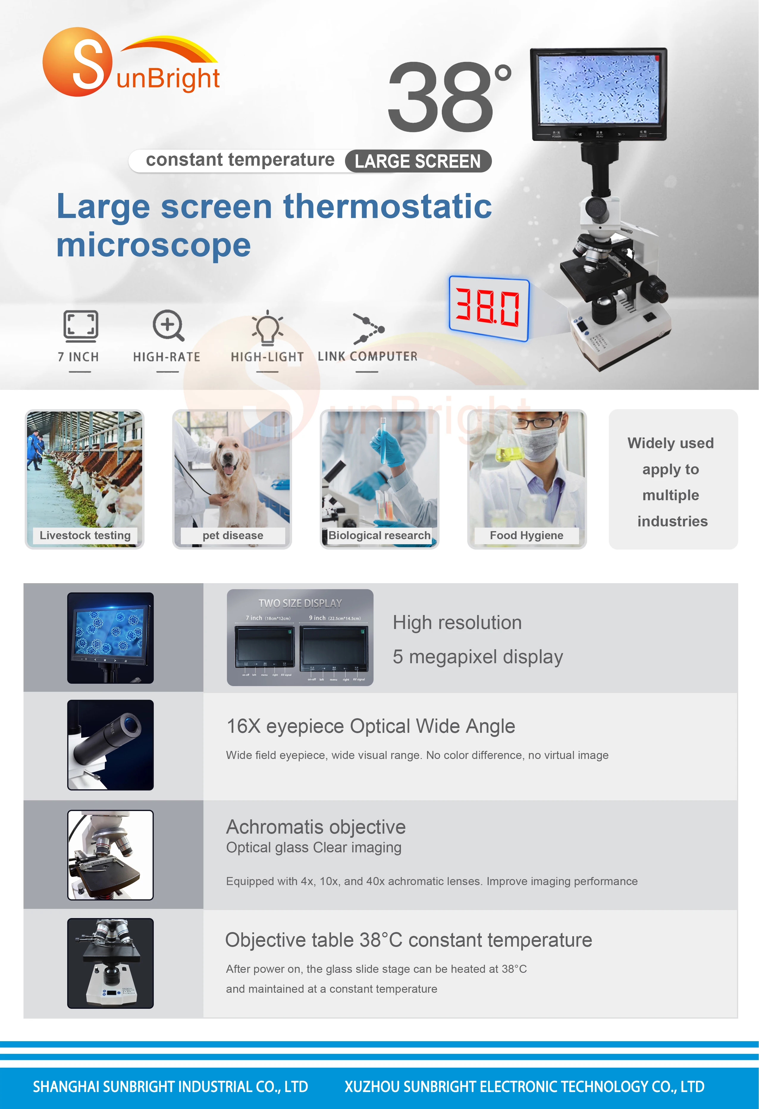 Portable Veterinary Microscope Operating Microscope with Heating ...