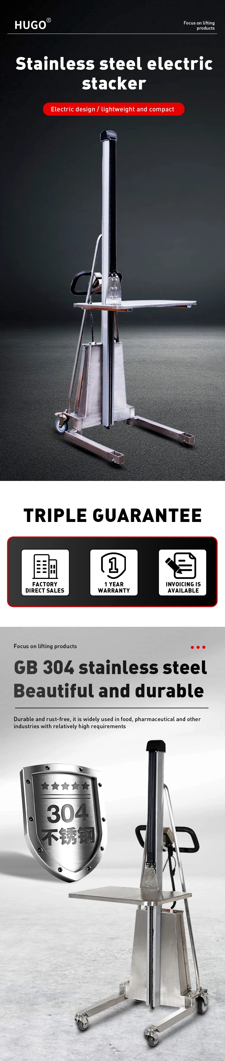 China Stainless Steel Self Lift Pallet Truck Rotator Electric Mobile ...