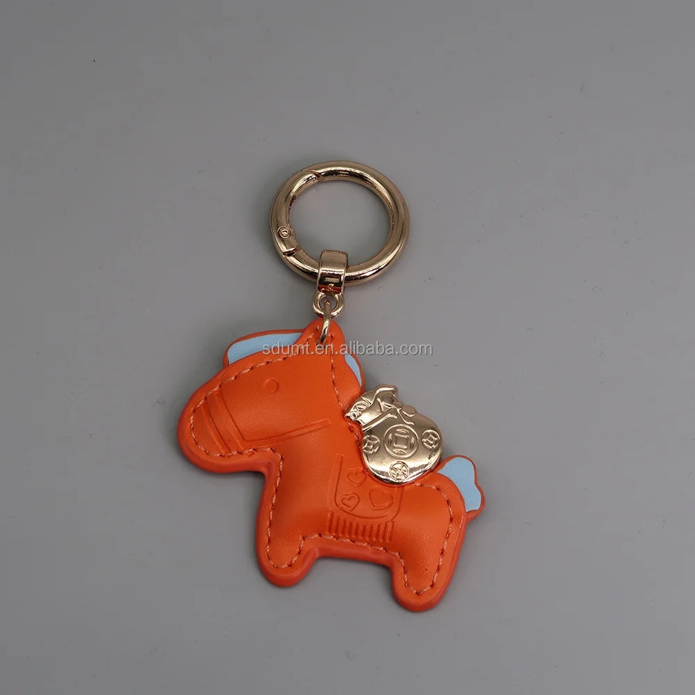 Hot Sale Custom Horse Designer Pu Leather Key Chain Bag Charm Pendant ...