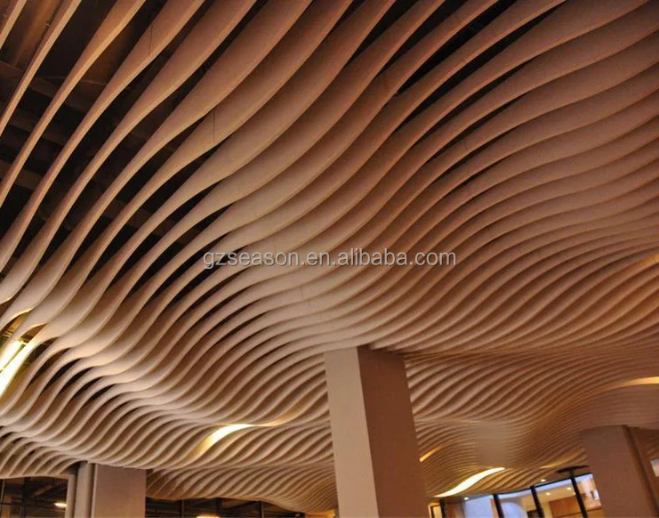 Aluminum Wavy Baffle Ceiling Design For Shopping Mall Project ...