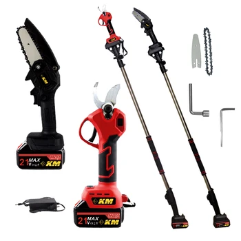 Km Long Reach Pole Cordless Pruning Shears Lithium Battery Powered ...