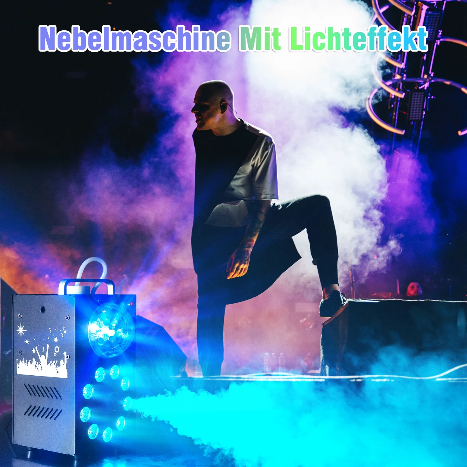 NEW 9PCS Three-in-one Full-color High-power LED Smoke Machine Fogger ...