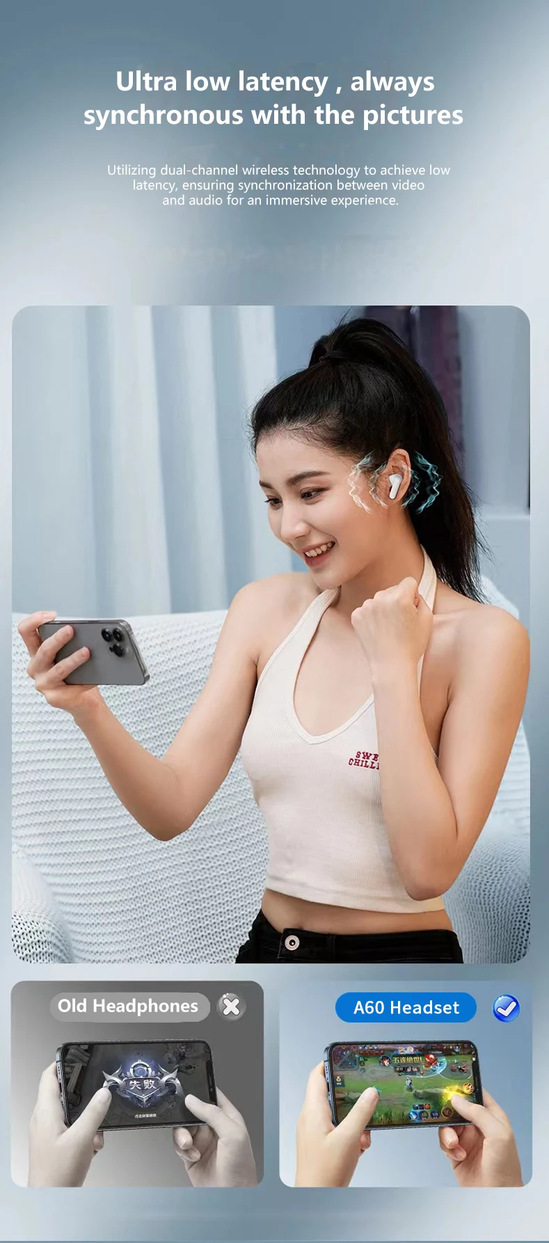 HWD Waterproof Active Noise Cancelling Earbuds A60 Pro