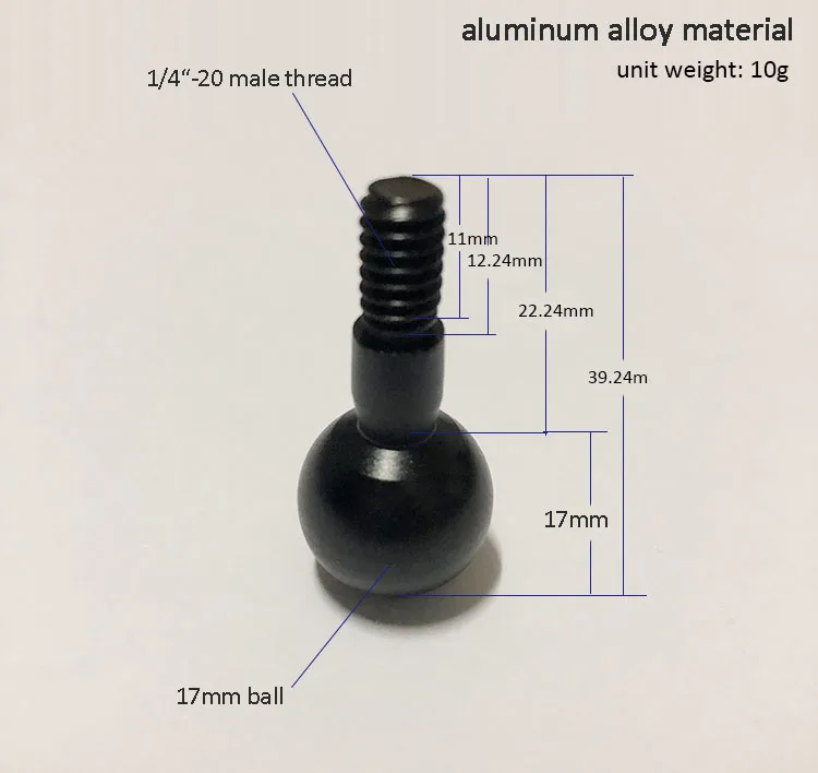 Universal 1/4" Screw Camera Mount Ball Adapter - Durable