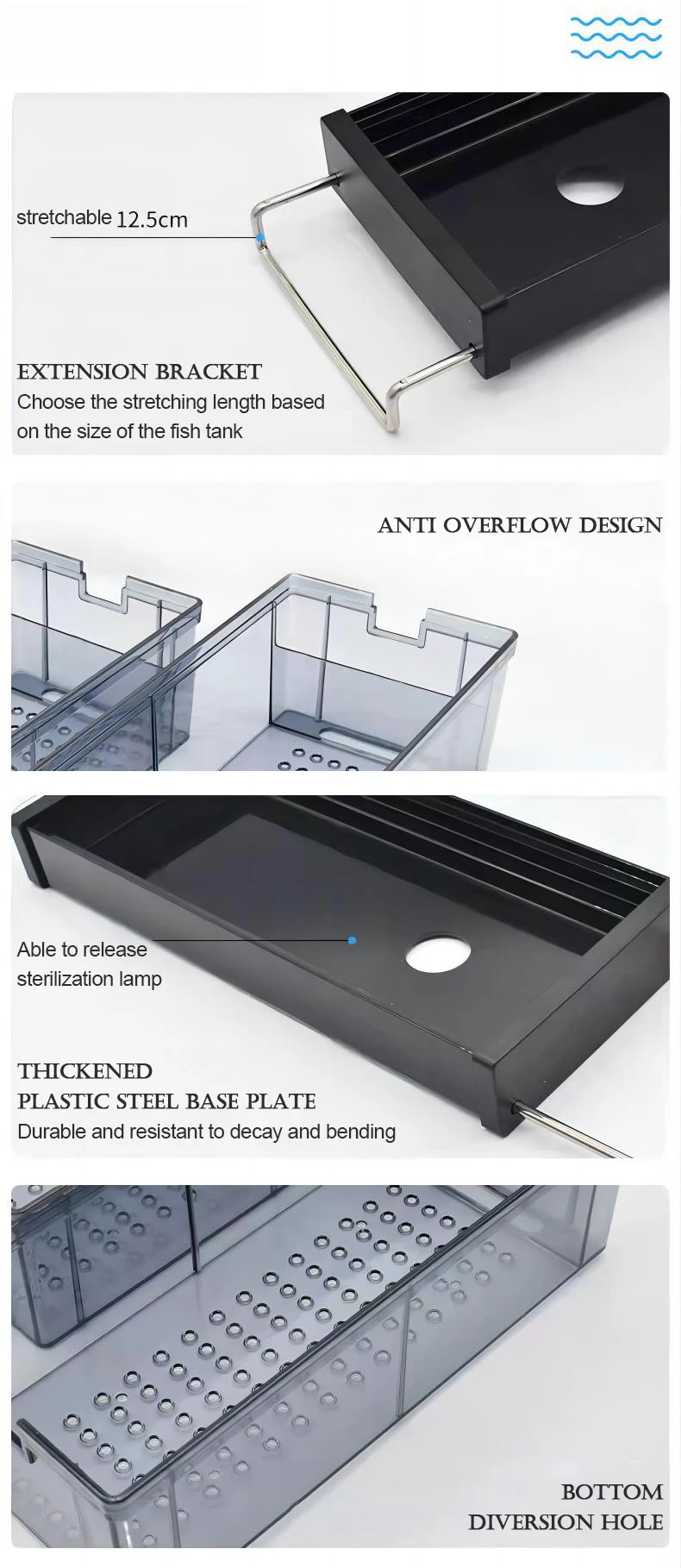 Acrylic Fish Tank External Liquid Aquarium Top Filter