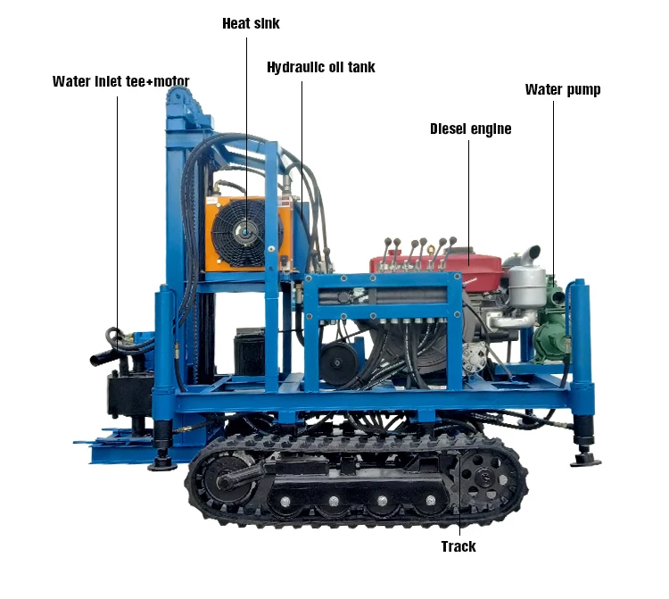 100m Deep Portable Hydraulic Water Well Rotary Drilling Rig