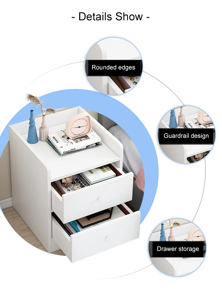 Custom Wholesale Drawer Bedside Table Multi-purpose Movable Bedside ...