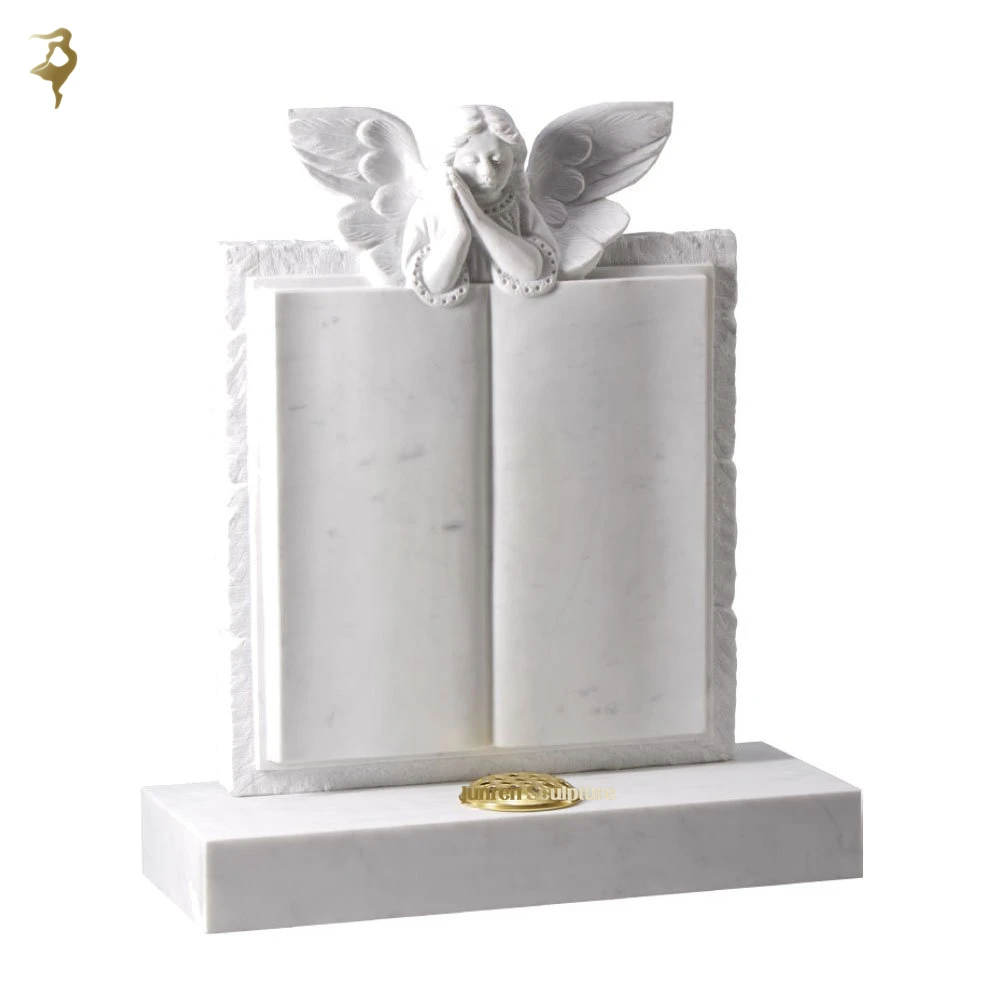 Alibaba.com: Custom Carved White Marble Book Shape Headstone with ...