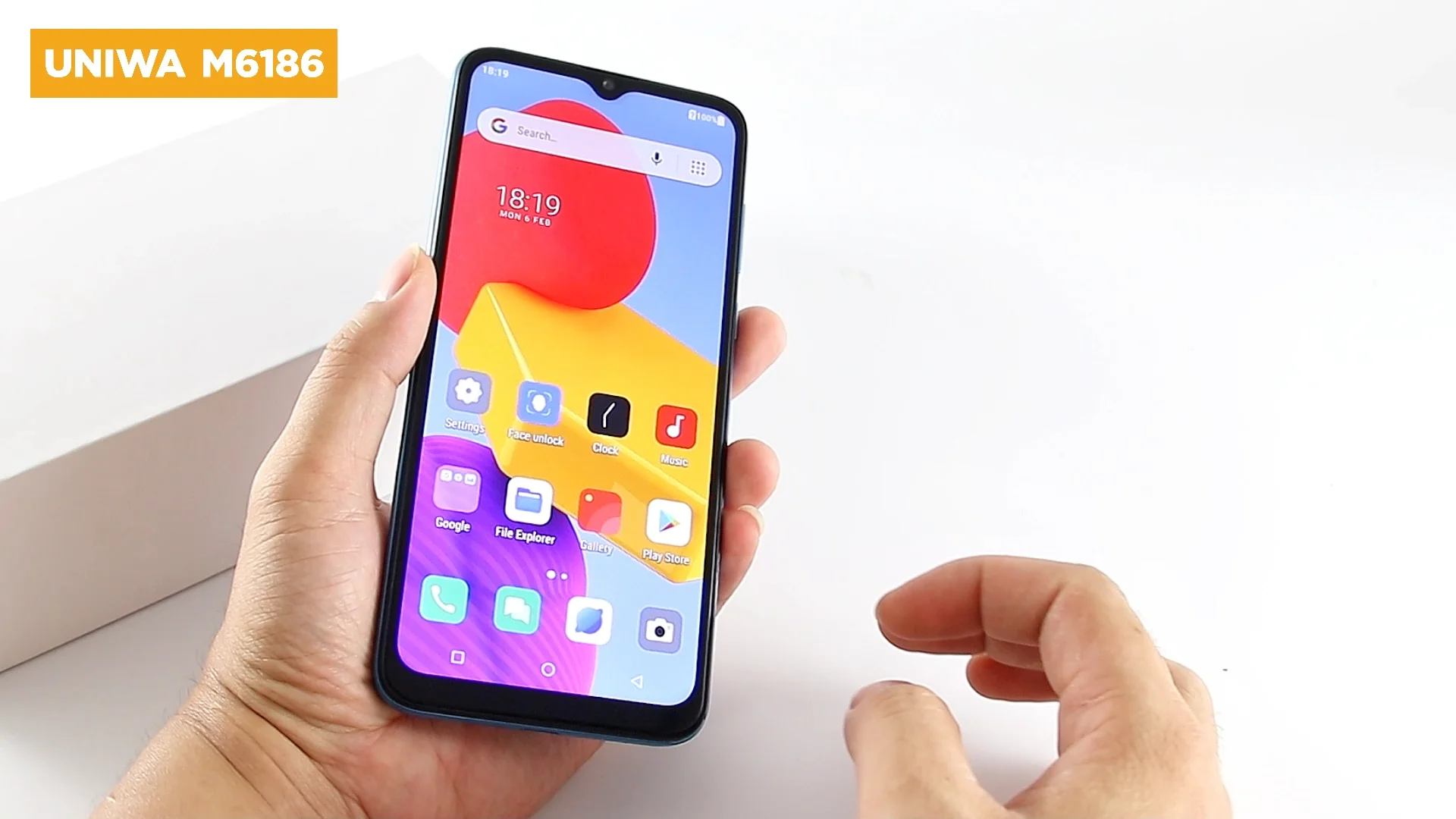 Uniwa M6186s 3g 6 Inch Big Touch Sreen Fingerprint Unlock Cheap Mobile Smartphone Cell Smart ...