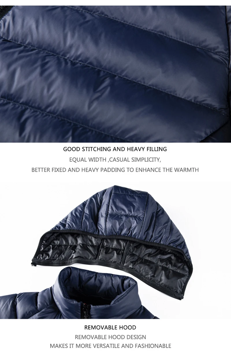 Recycled Down Feather Jacket Ultra Light Jackets And Coats Down Hooded ...