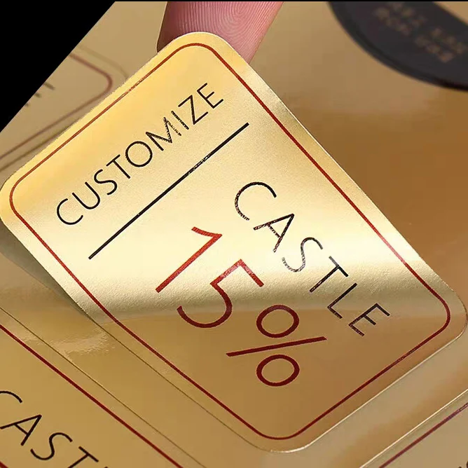 Customized Shiny/matte Gold Adhesive Vinyl Decal Stickers