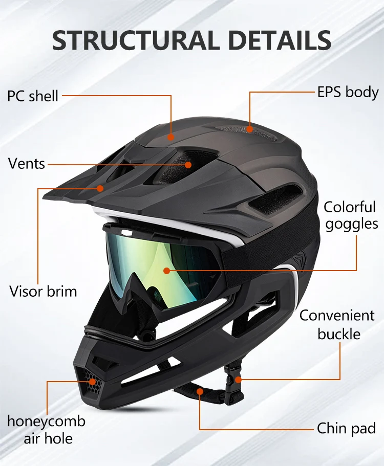 Impact Resistant Full Face MTB Helmet for Adult Cycling - OEM