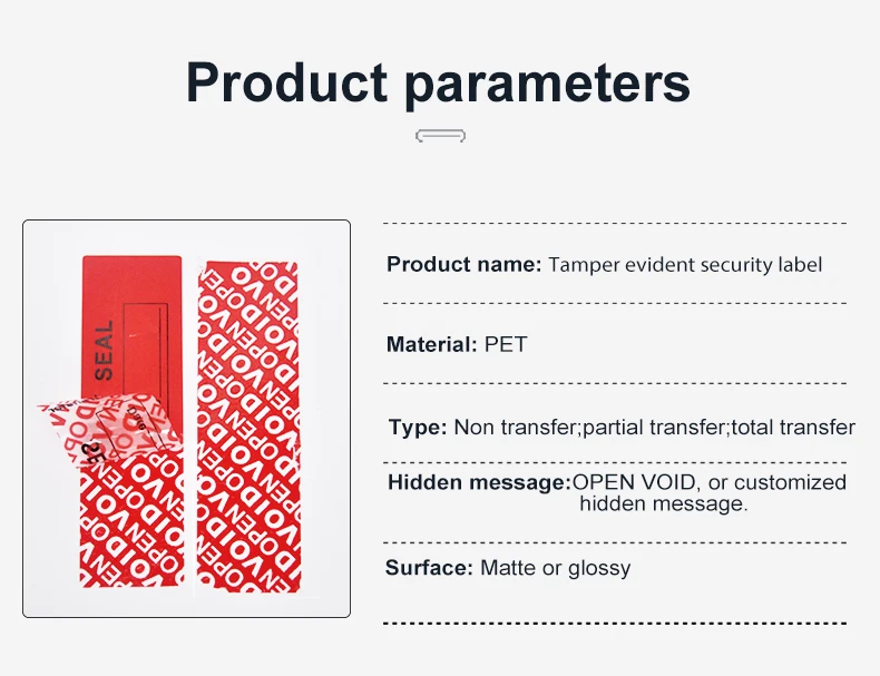 Customized Size Tamper Evident Seal Sticker Void If Broken Security ...