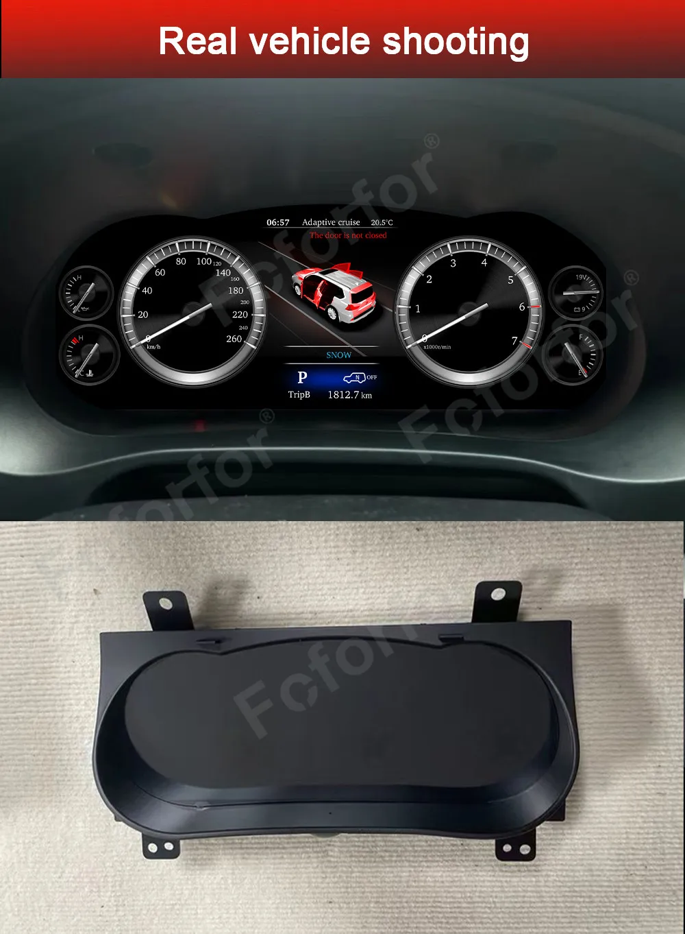 12.3'' LCD Dashboard Panel for Toyota Hilux | Digital Speedometer with ...