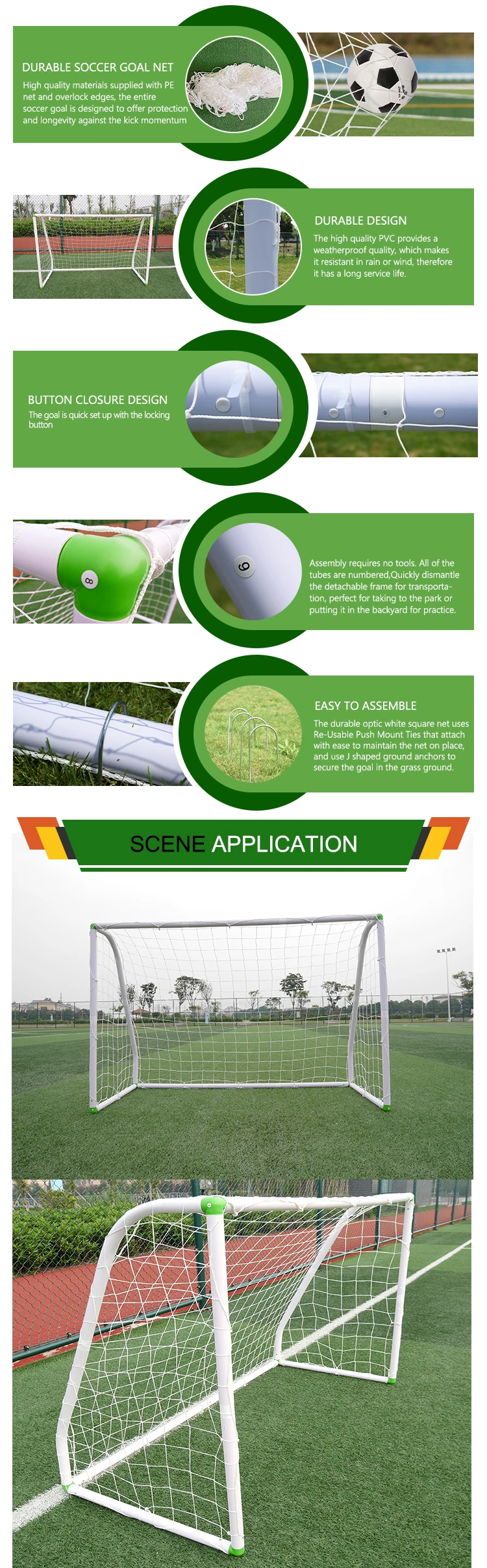 Professional Customized Full-Size Soccer Football Net Futsal Goal Post ...