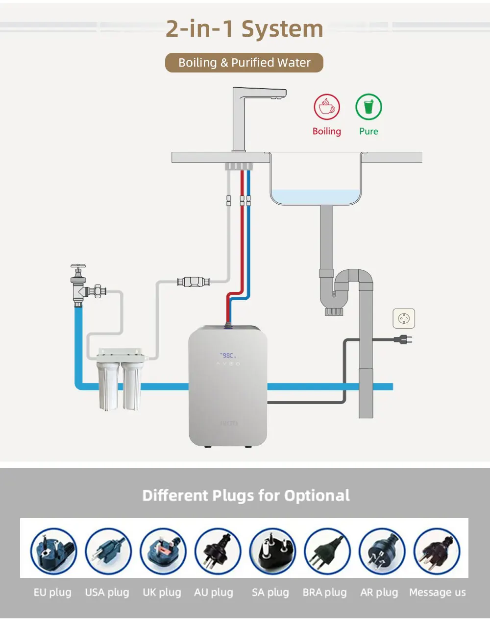 Direct Drinking Faucet Boiling Water Tap Quick Boiling Heater Instant ...