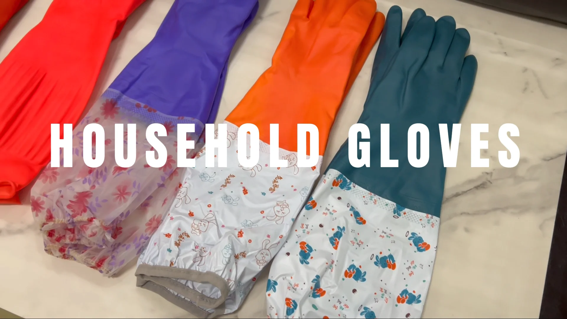 Kitchen Waterproof Rubber Household Gloves Reusable Household Latex ...