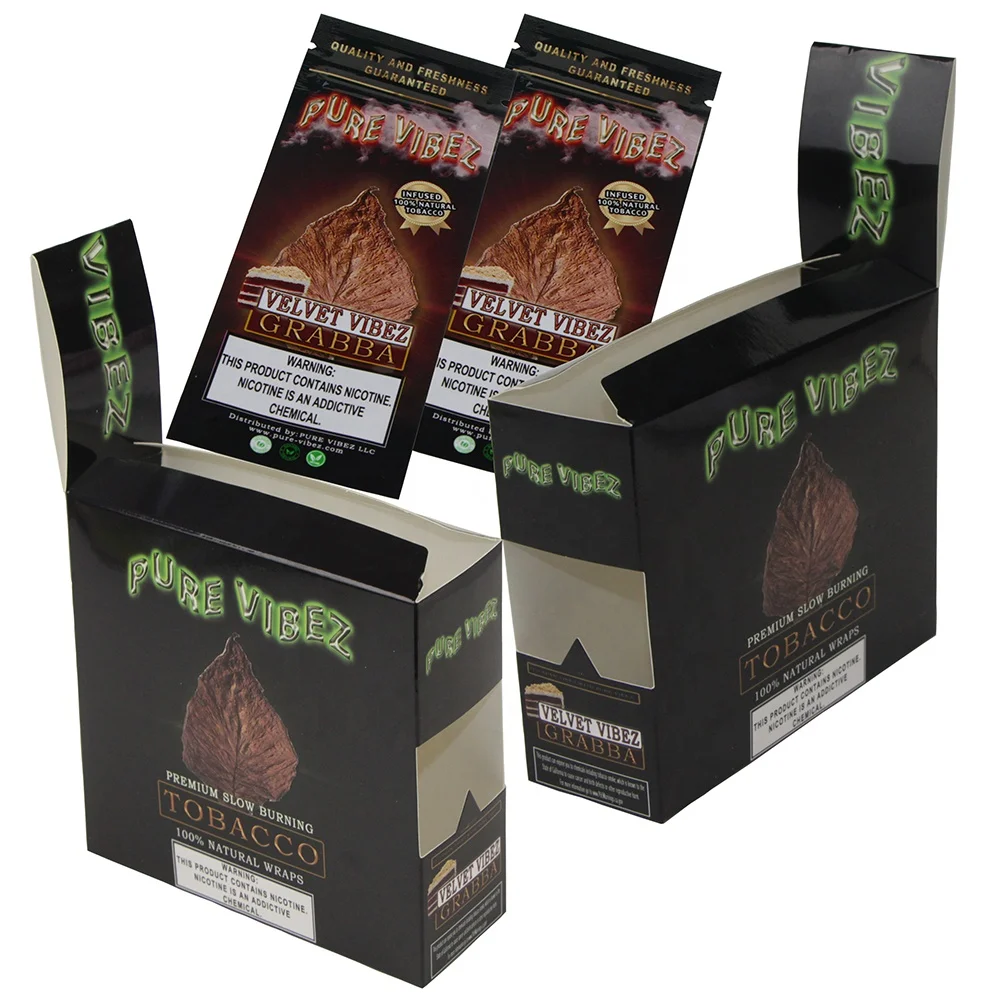 Custom Printed Mylar Grabba Natural Leaf Wraps Cigar Wraps Packaging ...