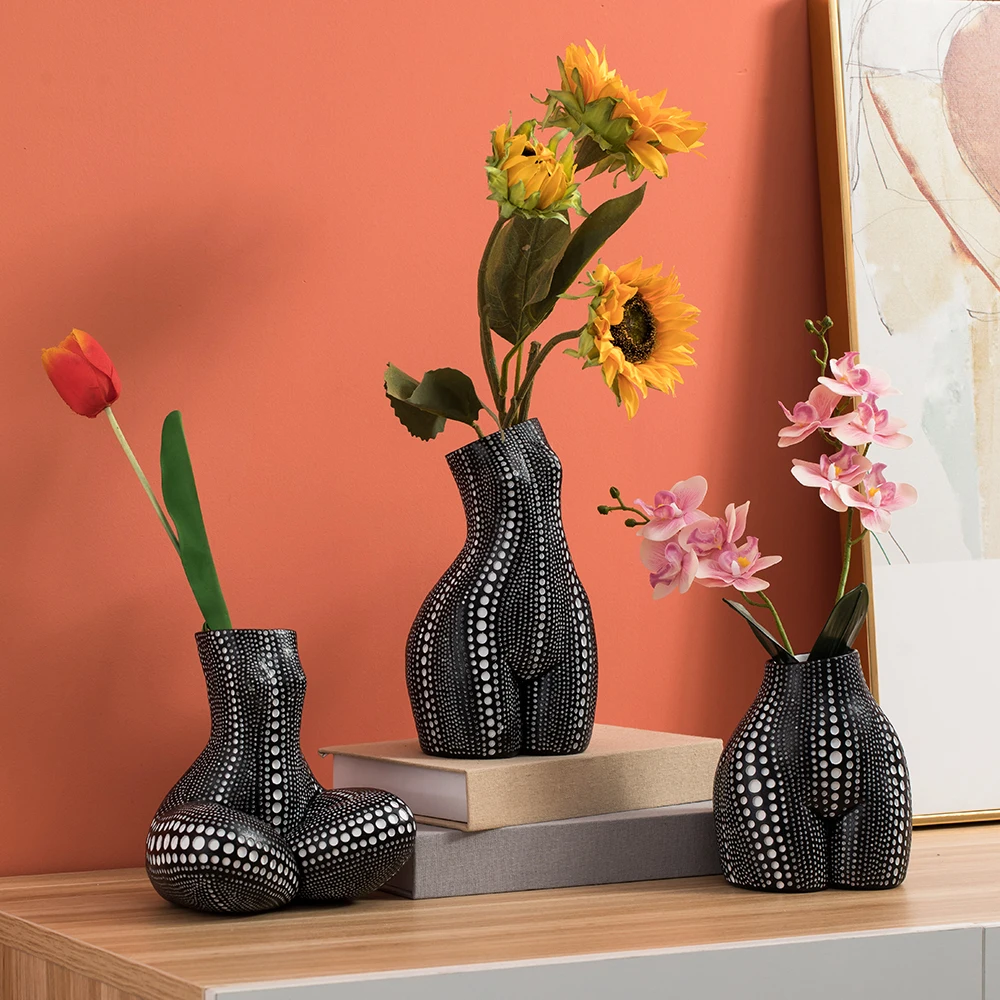 Abstract Human Body Female Dried Flower Vases Art Fun Resin Minimalist ...