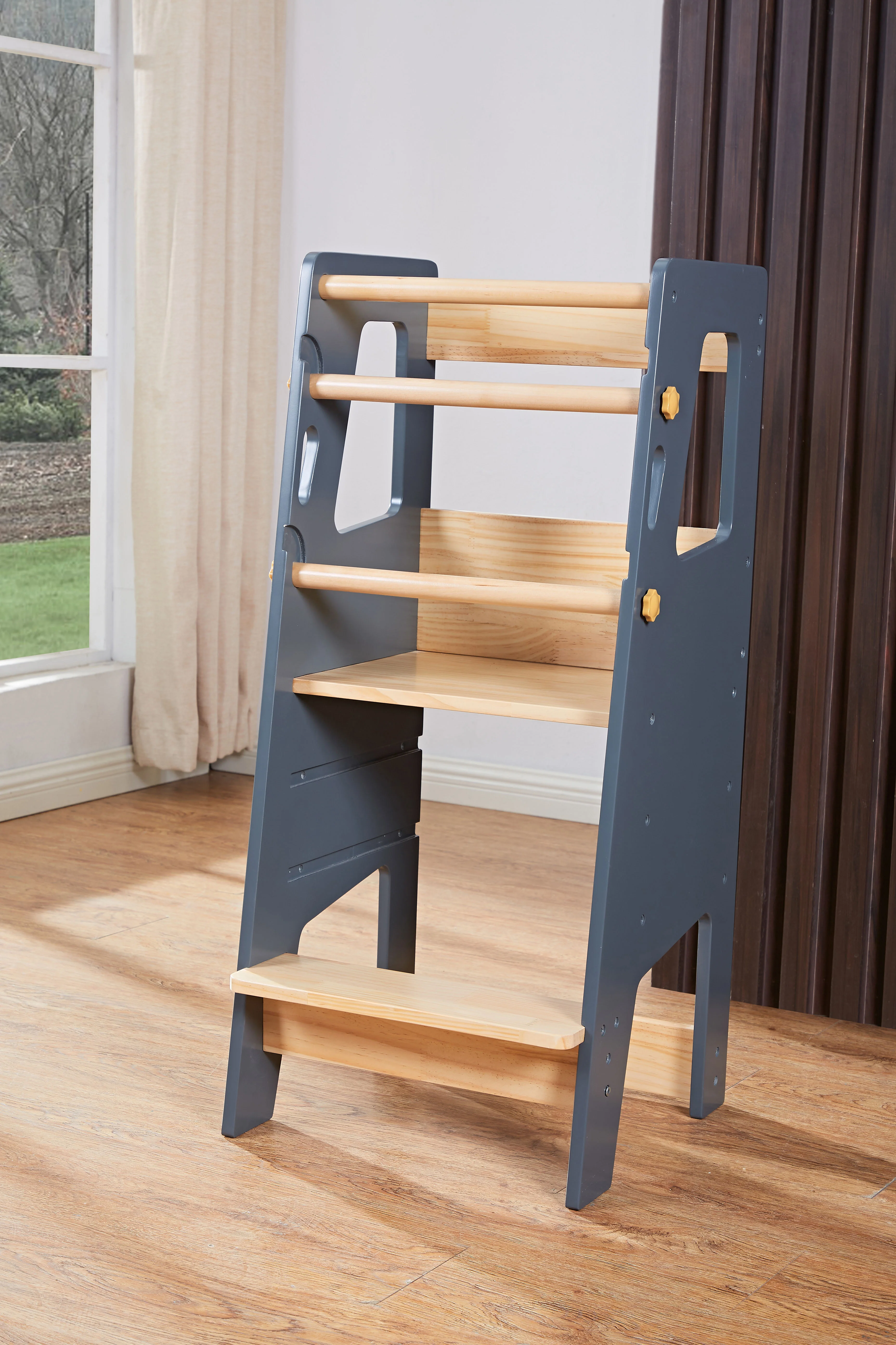 Lm Kids Kid Foldable Kitchen Helper Tower Step Stool Learning Tower For ...