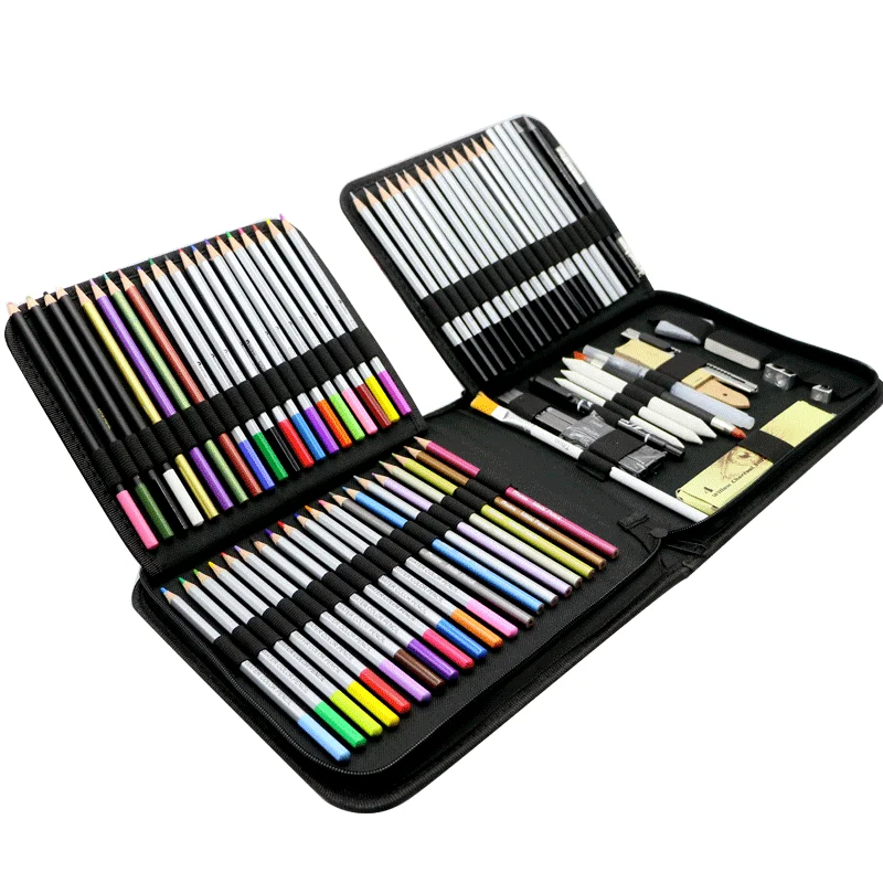 Bview Art 84 Piece Luxury Colouring Drawing Pencils Set