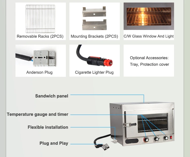 Multifunctional 12V Electric Mini Toaster Oven 6L Capacity Adjustable ...