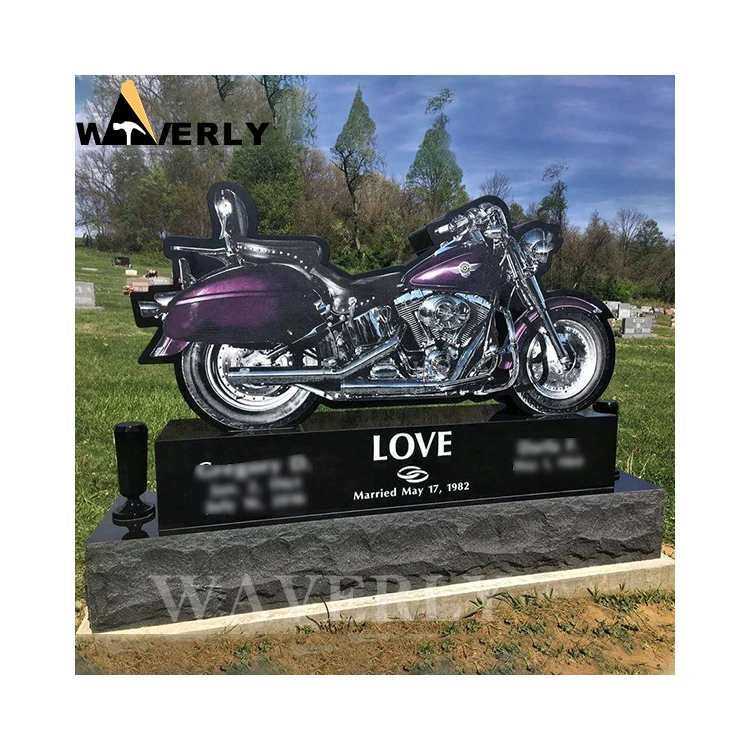 Custom Designed Modern Style Natural Granite Tombstones Monuments Hand ...