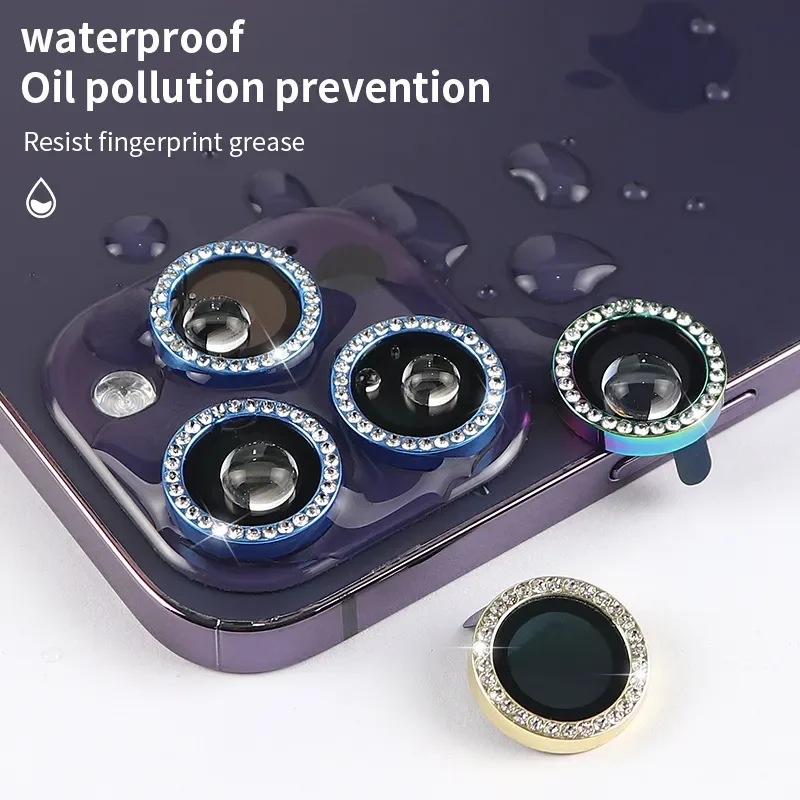 Hot Sale Diamond Lens Protector Luminous Tempered Glass Camera Screen ...