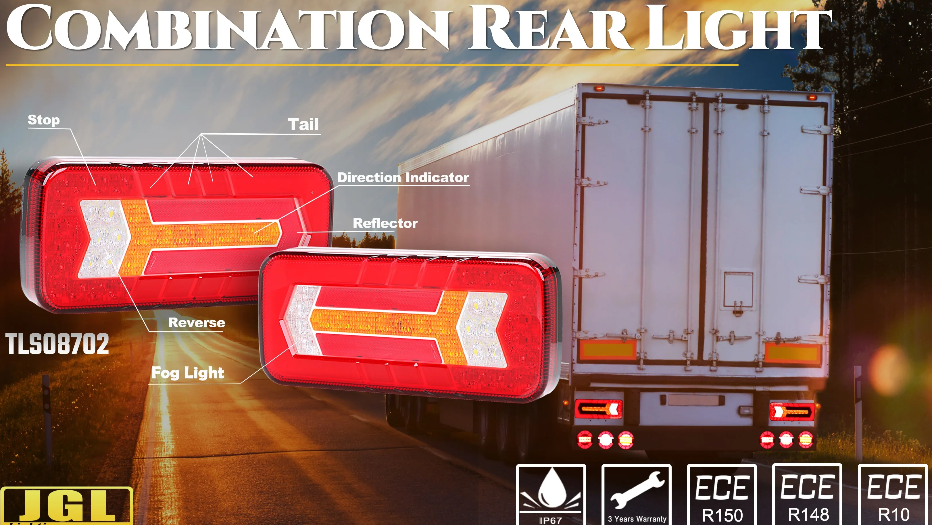 Functional Rear Led Tail Light 12v 24v Truck Trailer Tail Light With ...